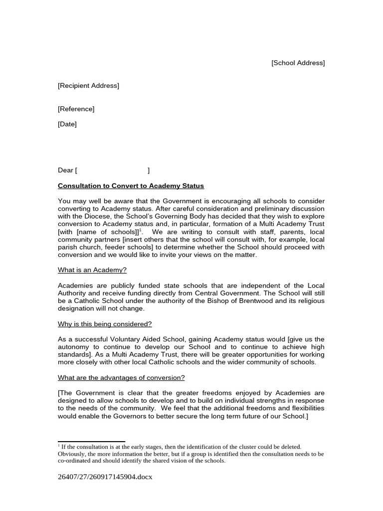 Template Consultation Letter | PDF