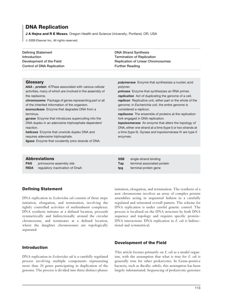 Articulo DNA Replication | PDF | Dna Replication | Dna