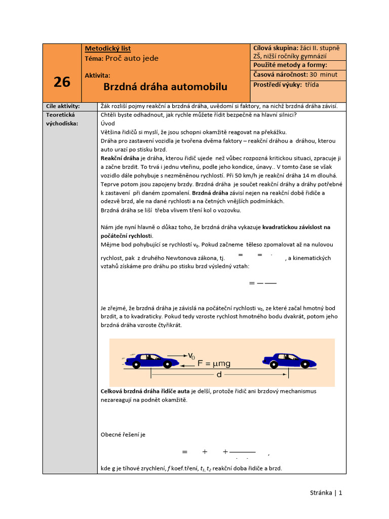 26 Brzdna Draha Automobilu | PDF