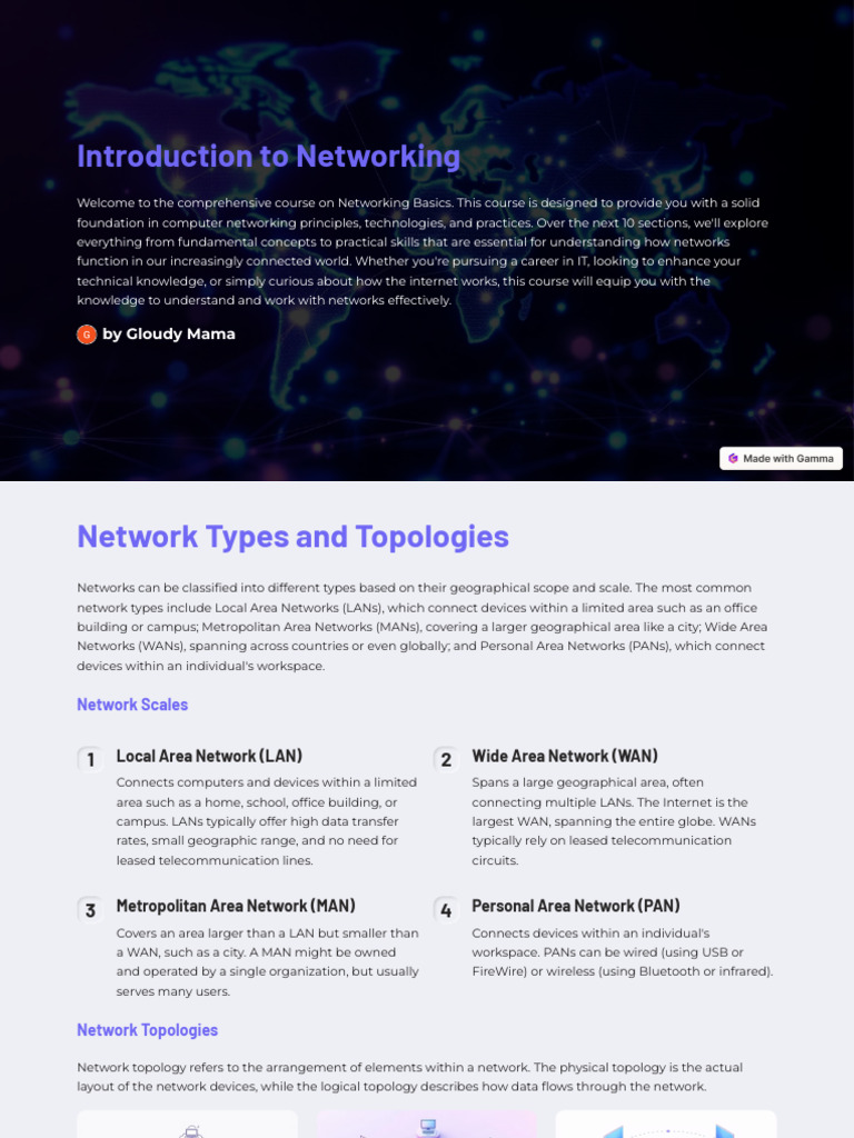 Introduction To Networking Pdf Computer Network Network Switch