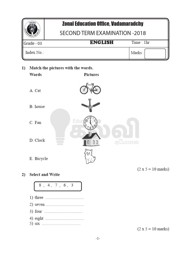 Gr3 Ta English 2018 Term 2 | PDF