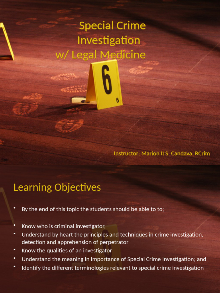 1 Introduction To Special Crime Investigation 1 For Students | PDF ...