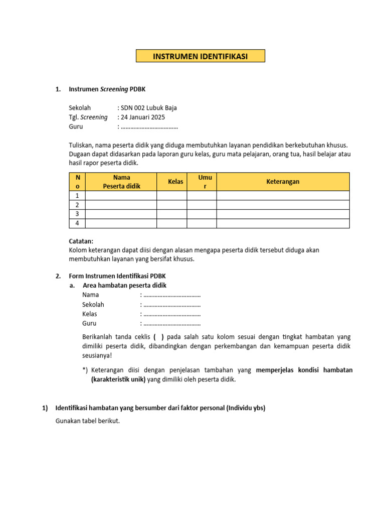 Instrumen Identifikasi Rev Akhir | PDF