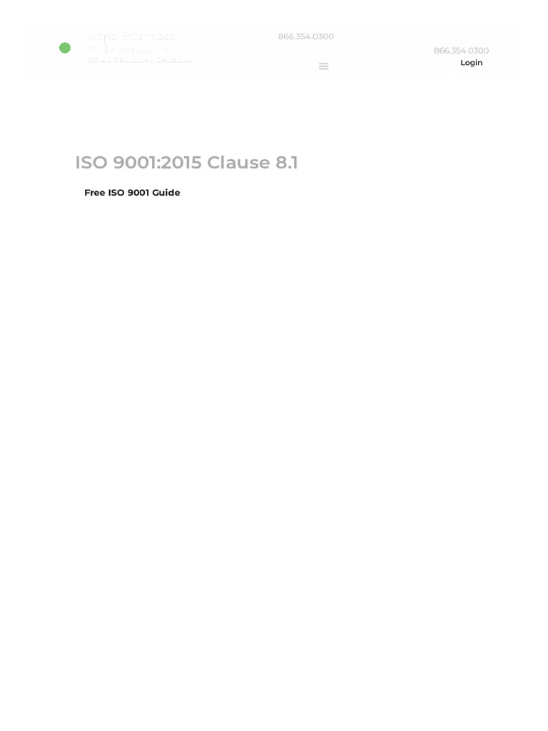 Clause 8.1 ISO 9001 - 2015 Explained - Core Business Solutions, Inc | PDF | Quality Management ...