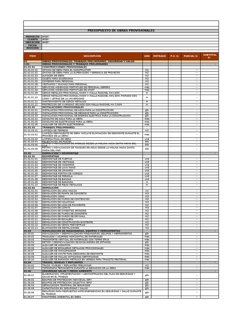 Alturas de Salidas UPCH | PDF | Fundación (Ingeniería) | Hormigón