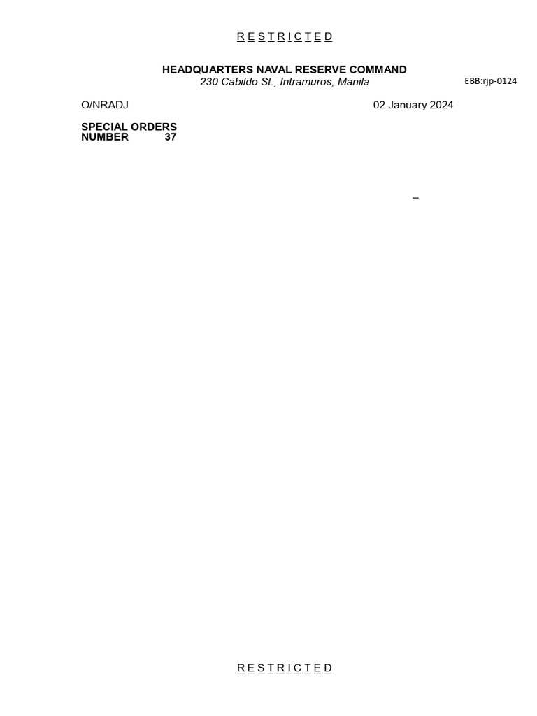 SO NR 35 37 HNRC DTD 02 Jan 24ADT Order of MSGT Danilo B Cornita SR WS T17 011259 PN MRes and ...