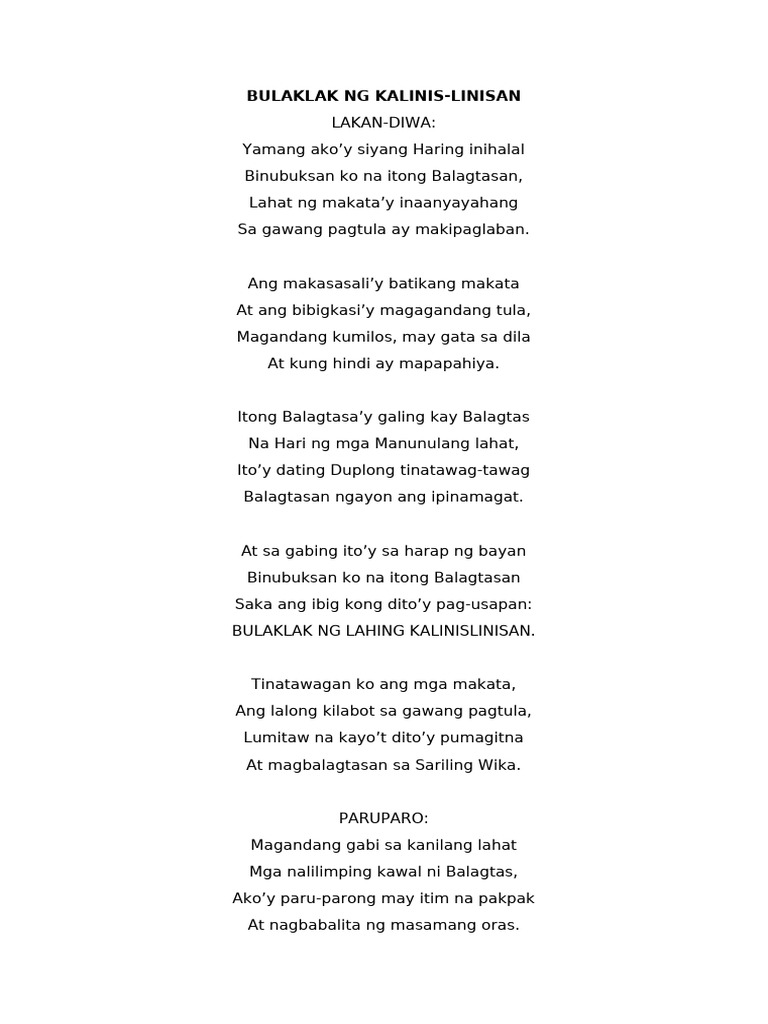 Bulaklak NG Kalinislinisan | PDF