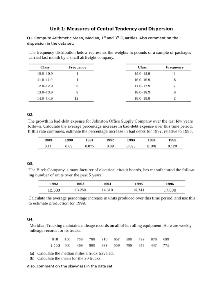 Practice Set Unit 1 | PDF