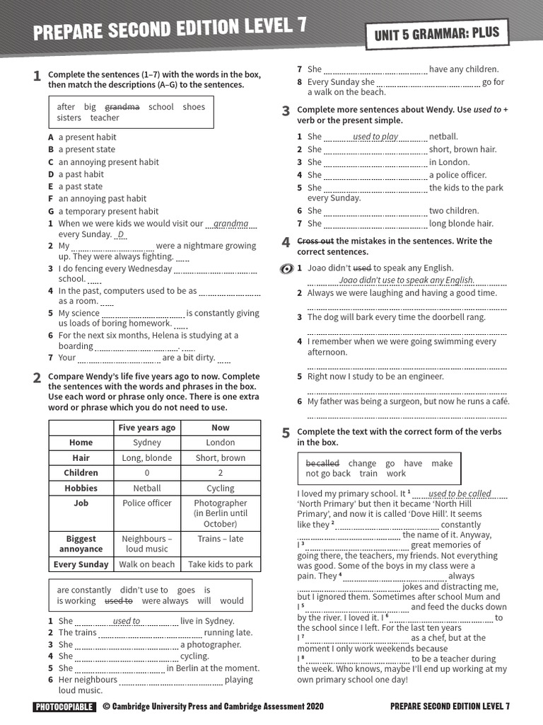 PREPARE 7 Grammar Plus Unit 05 | PDF | Grammar | Linguistic Morphology
