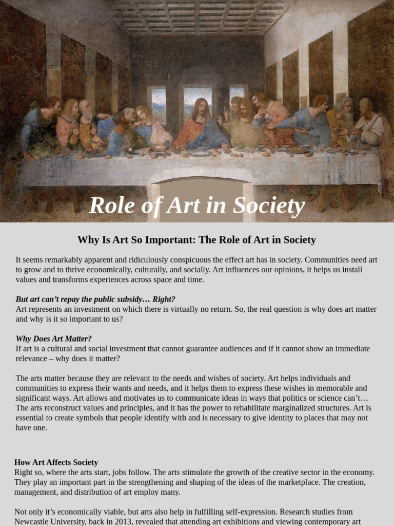 Importance of Art in Society | PDF | Skill | Communication