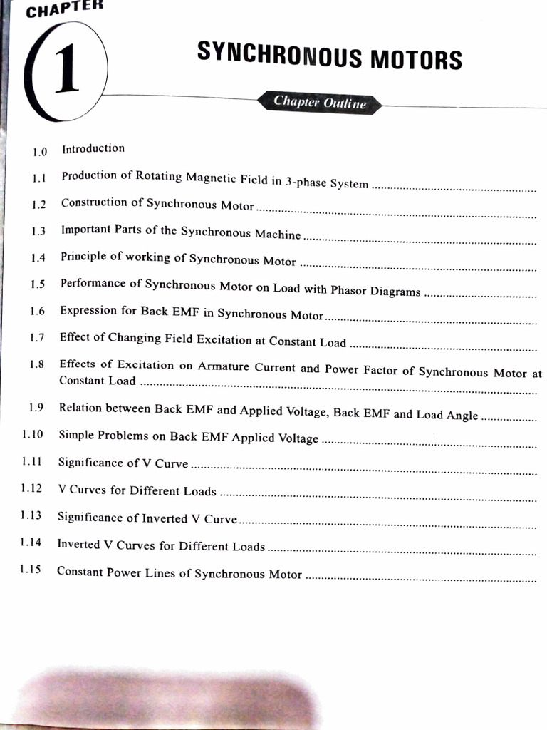 Synchronous Motor Construction and Operation | PDF | Electric Motor | Electrodynamics