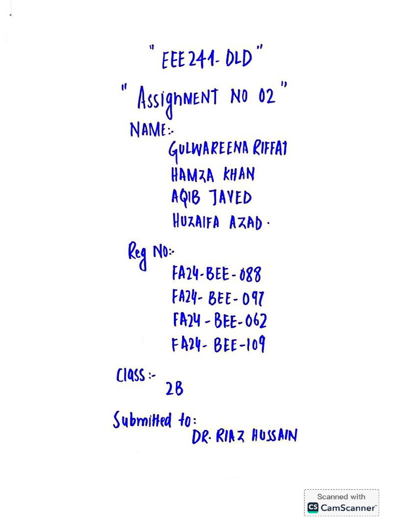 DLD Assignment 2 | PDF