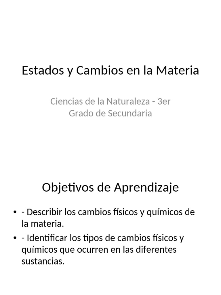 Estados y Cambios en La Materia | PDF