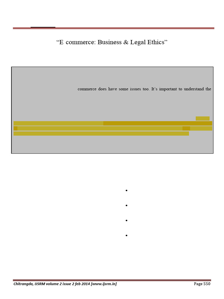 E-Commerce: Ethics and Legal Issues | PDF | E Commerce | Computer Security