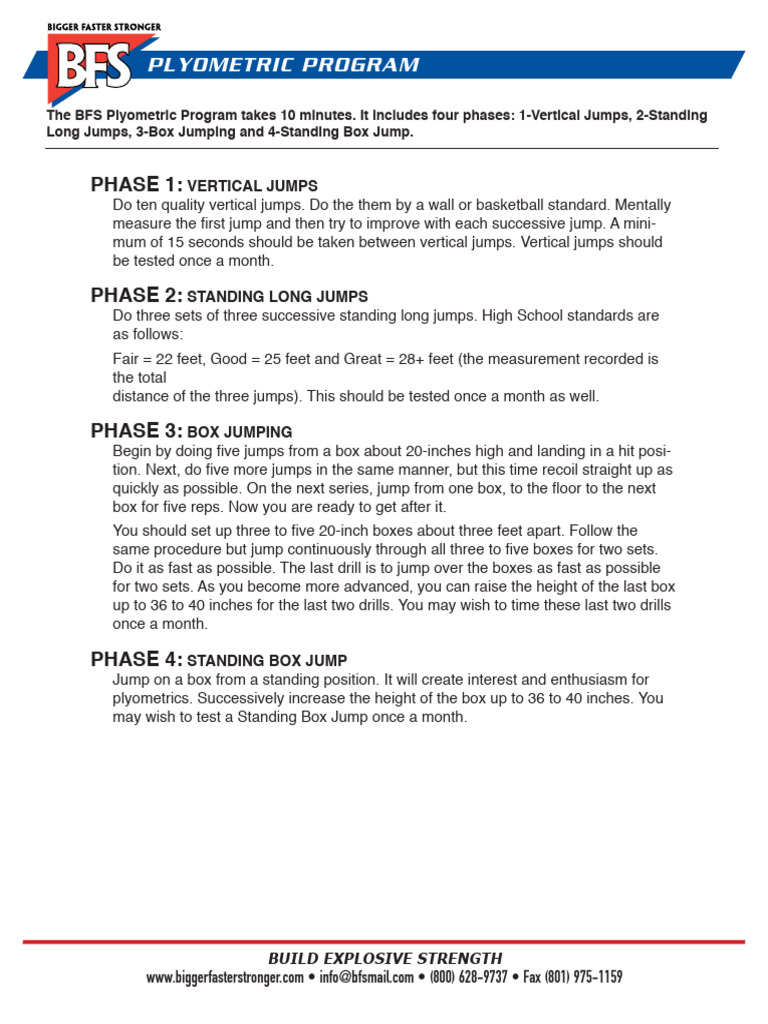 2018 Plyometric Program | PDF