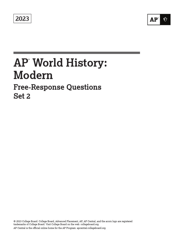Ap23 FRQ World History Modern Set 2 | PDF | Revolutions | Korea