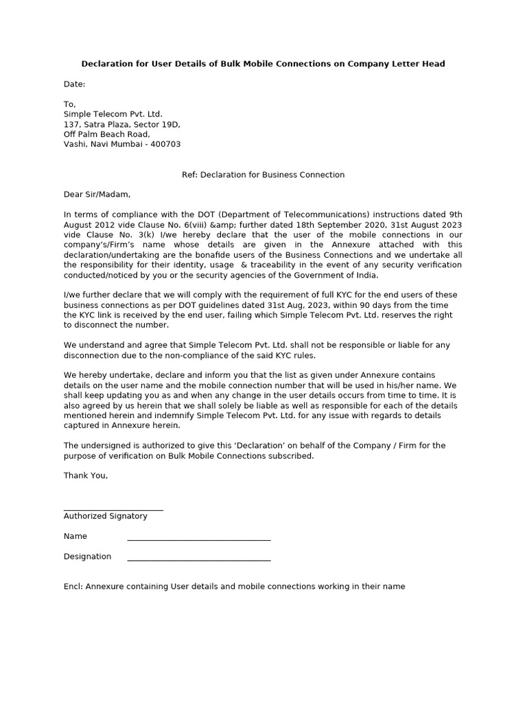 Revised Declaration | PDF