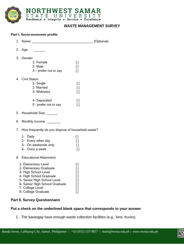 Waste Management Survey | PDF | Waste Management | Environmental Issues
