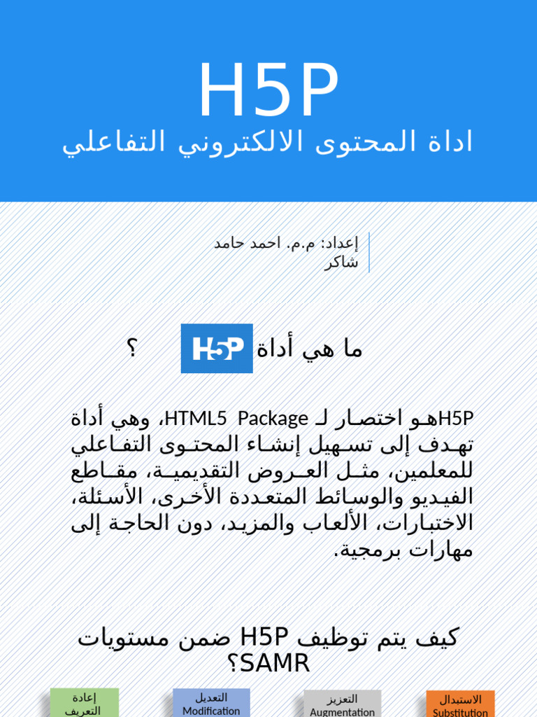 H5P - Presentation-Ahmed Hamid Shakir | PDF