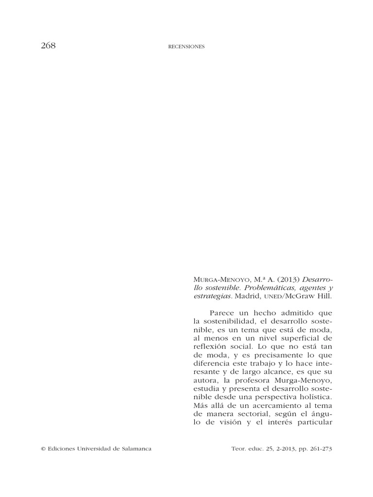 MURGA-MENOYO M A Desarrollo Sostenible Problematic | PDF