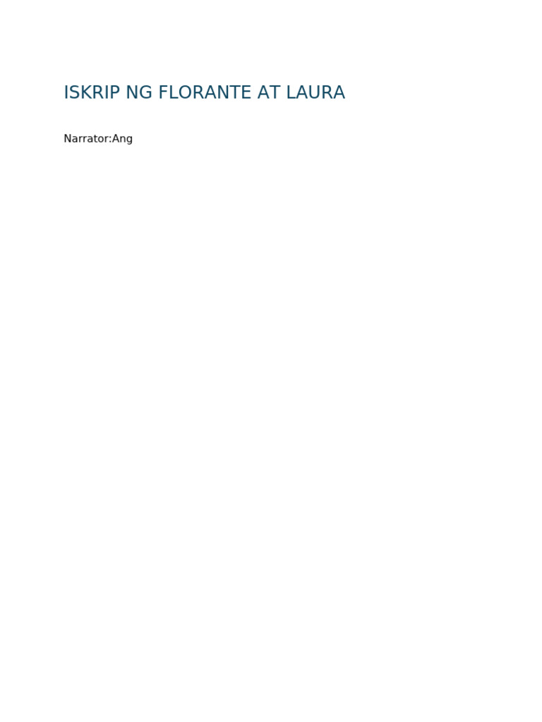 Iskrip NG Florante at Laura | PDF