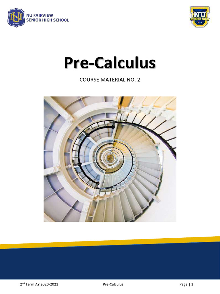 Course Material 2 Pre Calculus Conic Sections Part II Ellipse and ...