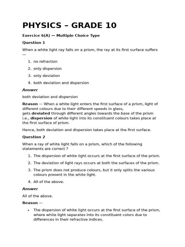 PHY G10 CH6 Exercise | PDF | Electromagnetic Radiation ...