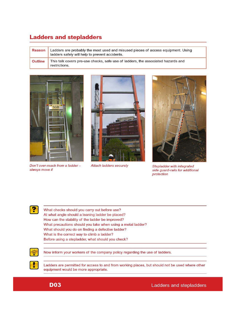 Ladders and Stepladders | PDF