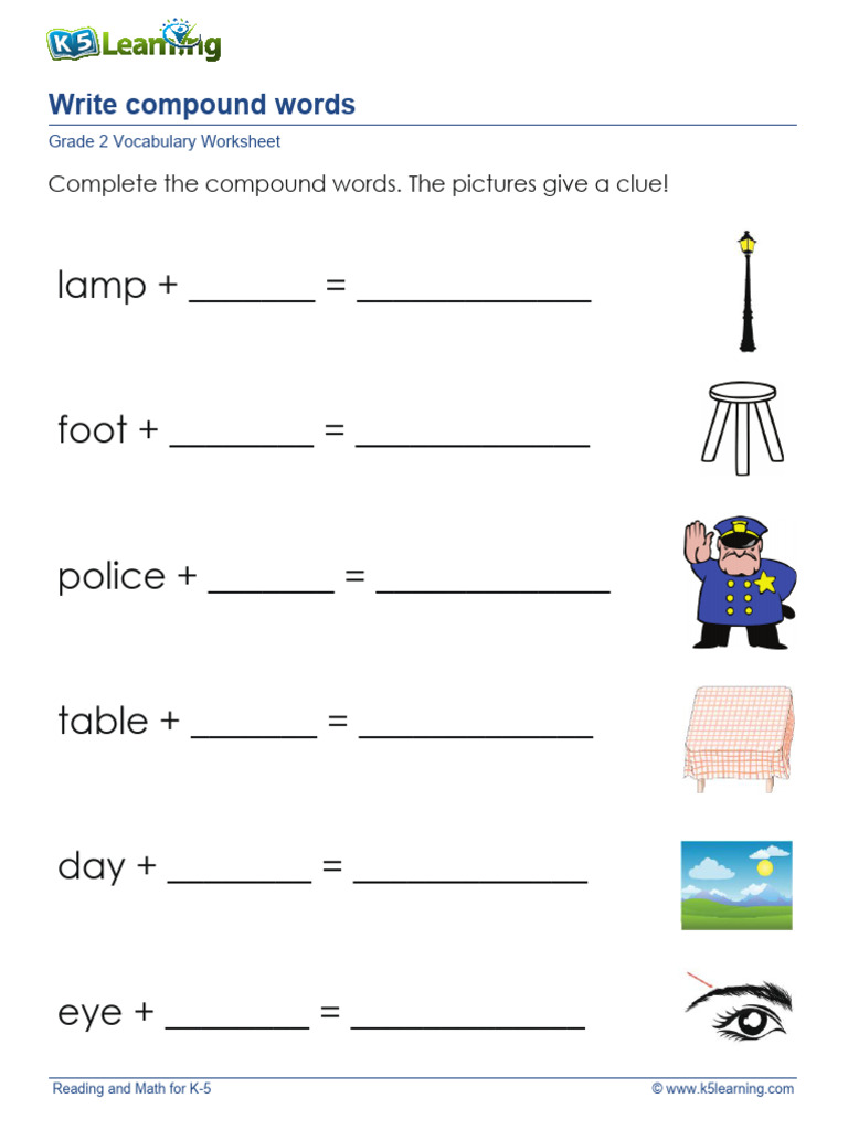 Grade 2 Write Compound Words 3 | PDF
