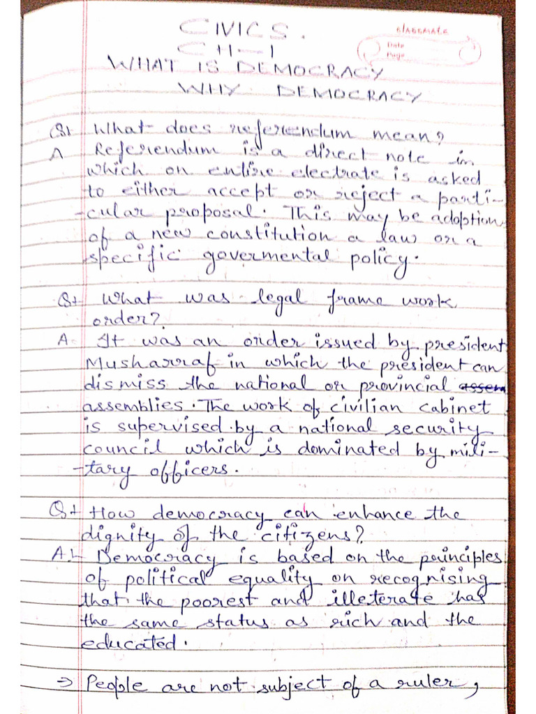 CIVICS (Ch-1 What Is Democracy Why Democracy) | PDF