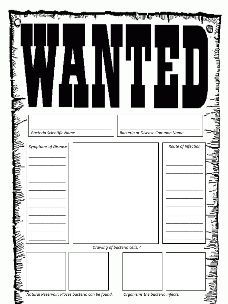 Bruce Deskins - BacteriaWantedPosterTemplate-1 | PDF | Bacteria ...