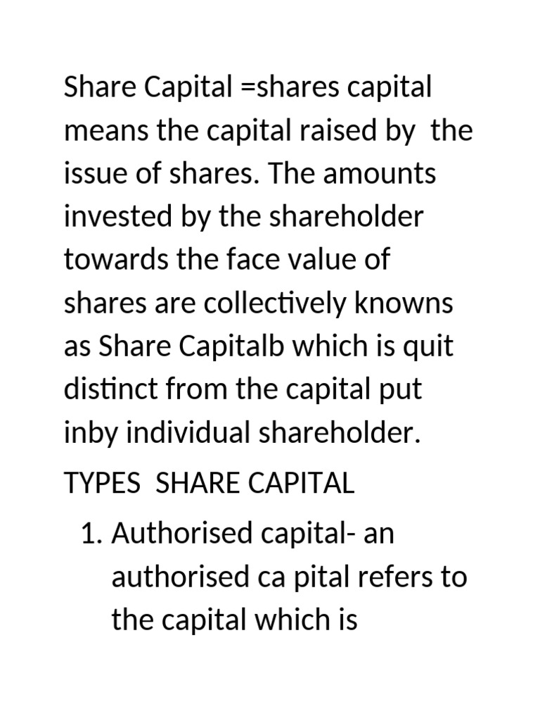 Share Capital | PDF