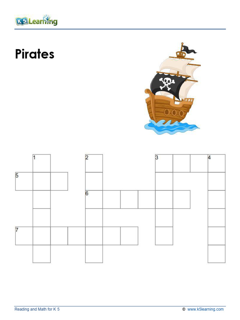 Grade 2 Pirate Crossword Puzzle | PDF