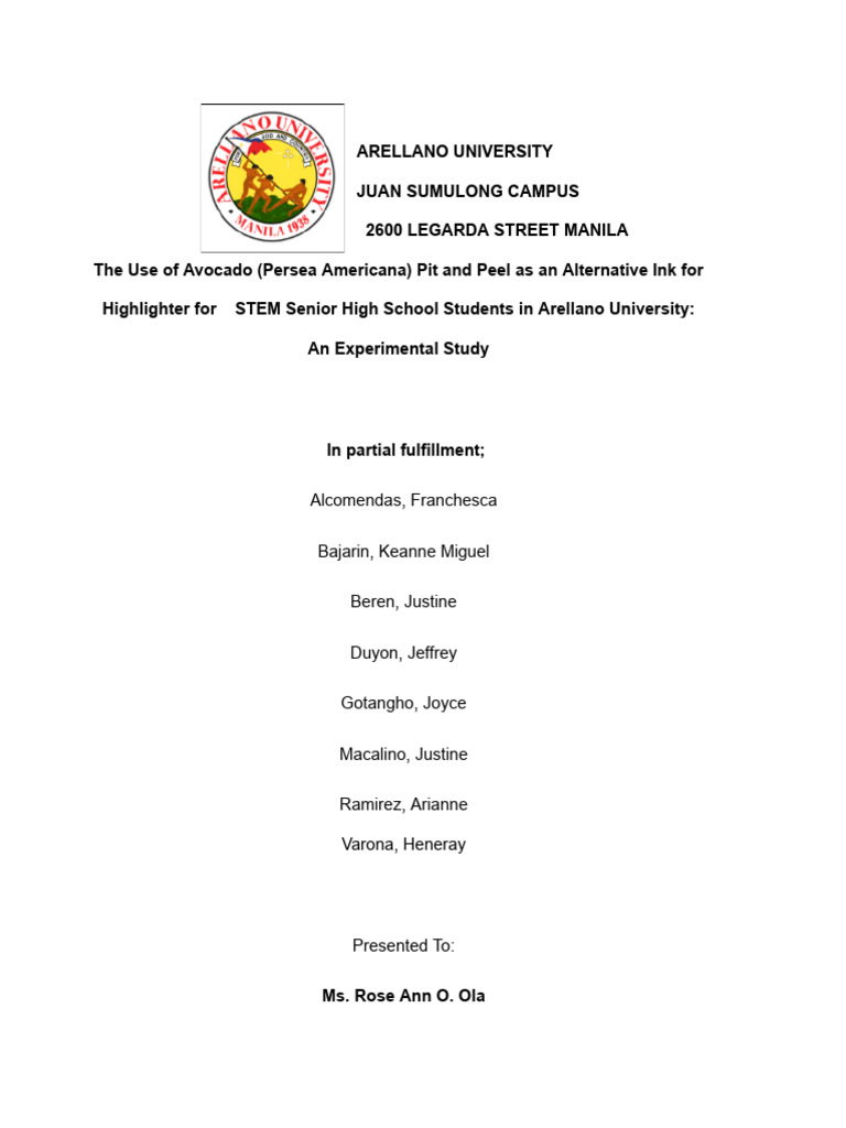 Alcomendas Et - Al - STEM16A - CHAPTER 1 3.pdff - Docx 1 | PDF | Avocado | Polyphenol