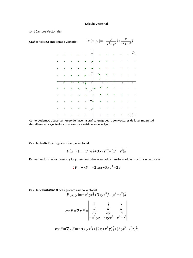 Calculo Vectorial 3 campos vectoriales | PDF | Vector Euclidiano | Integral