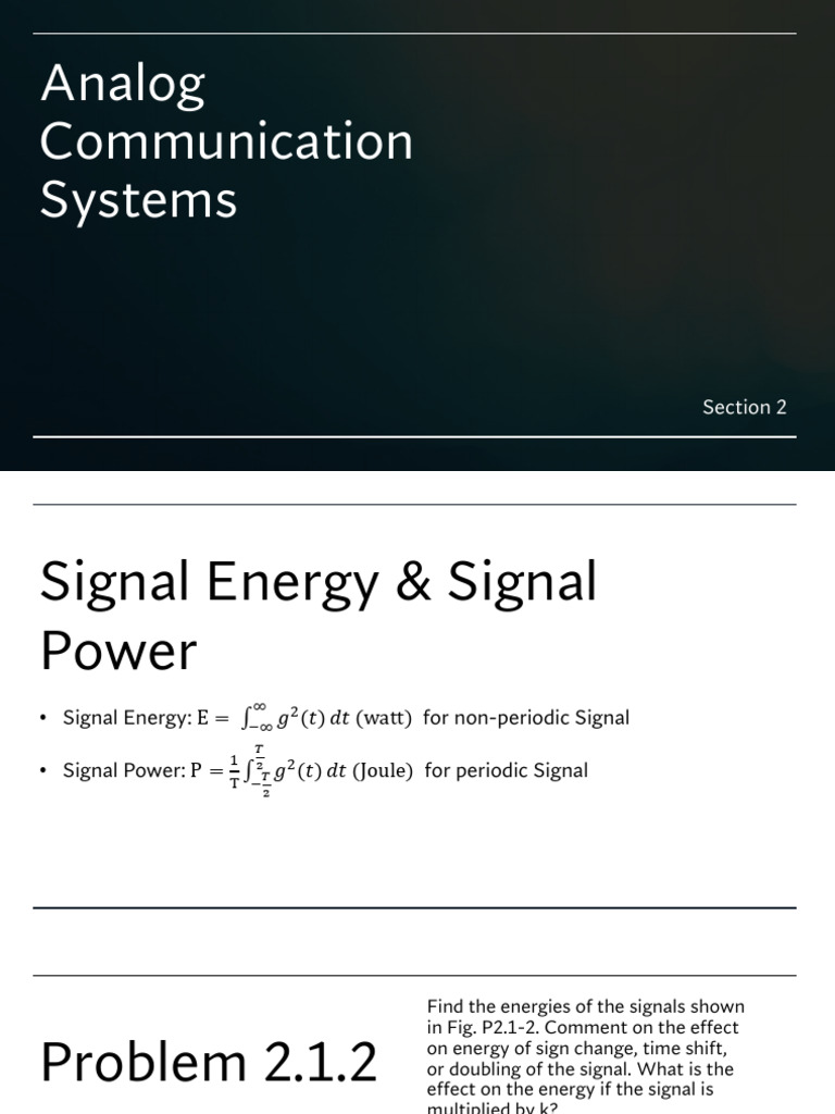 Analog Communication Systems Section 2 | PDF | Fourier Series | Root ...