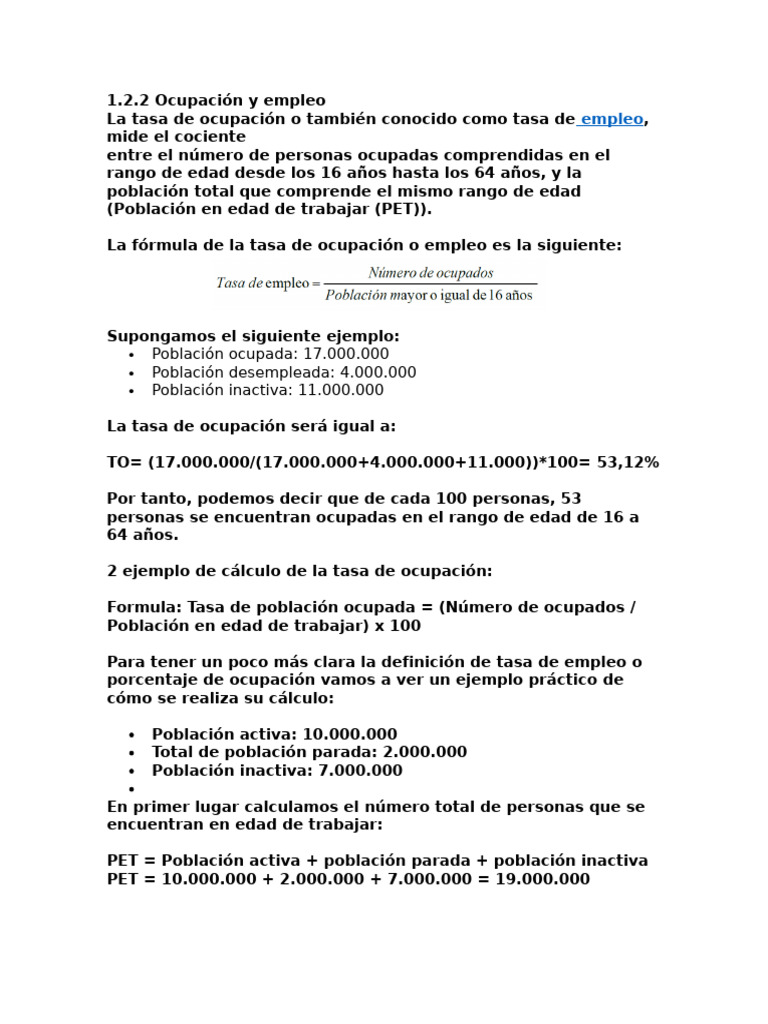 Tasa de Ocupacion, Tasa de Inflacion y Tasa de Interes | PDF | Interés | Inflación