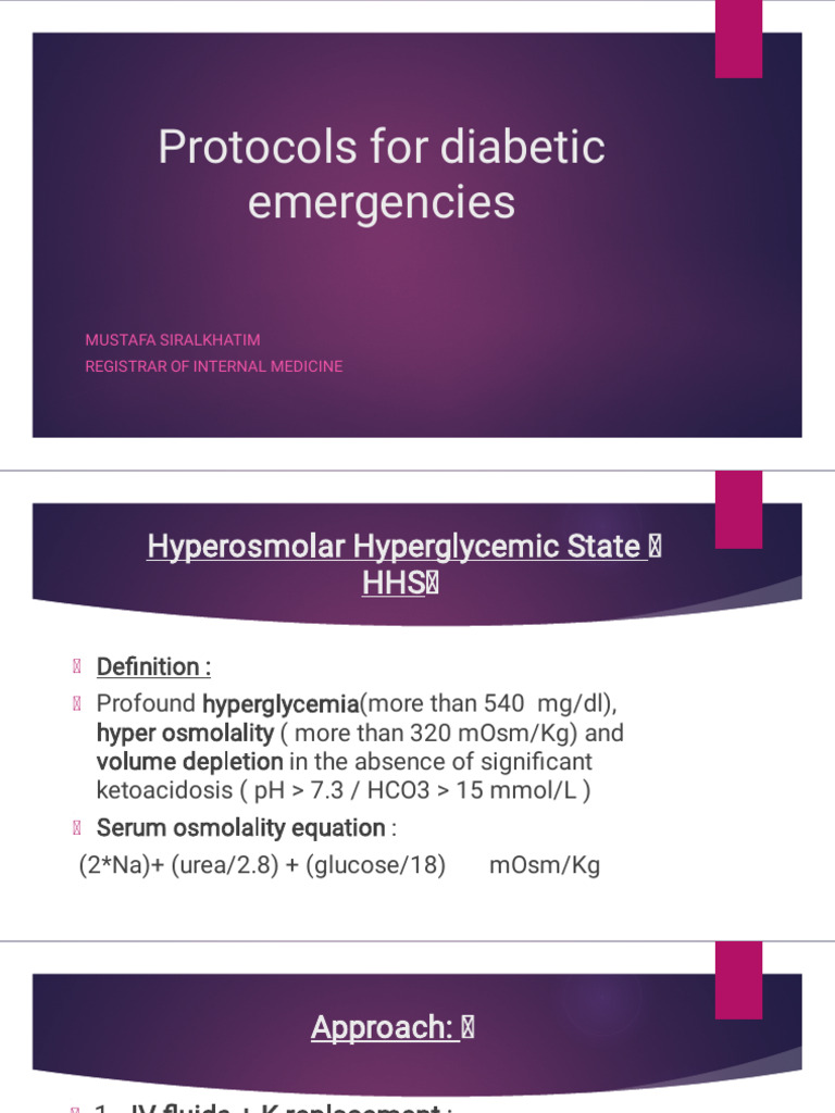 Protocols For Diabetic Emergencies | PDF | Hyperglycemia | Diseases And ...
