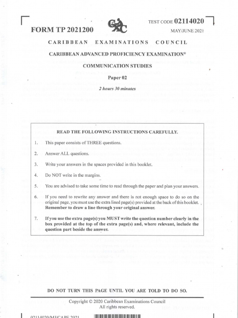 CommStudies 2021 P2 | PDF