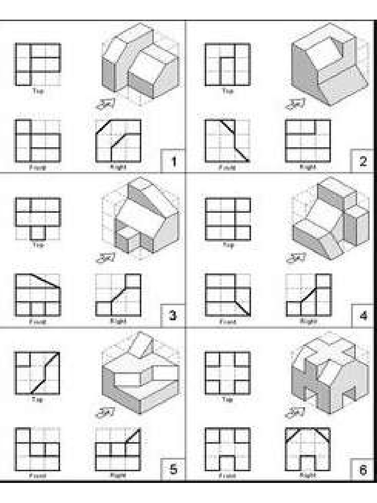 Ejercicios de Práctica de Perspectiva Isométrica. | PDF