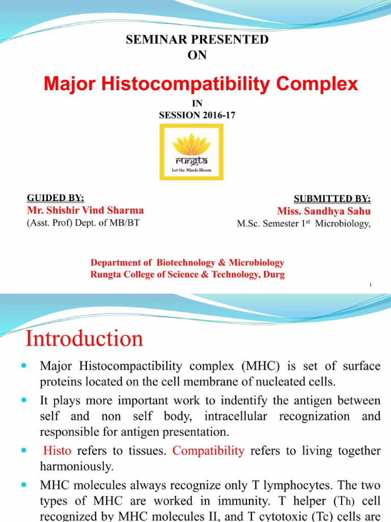 Types and Functions of MHC | PDF