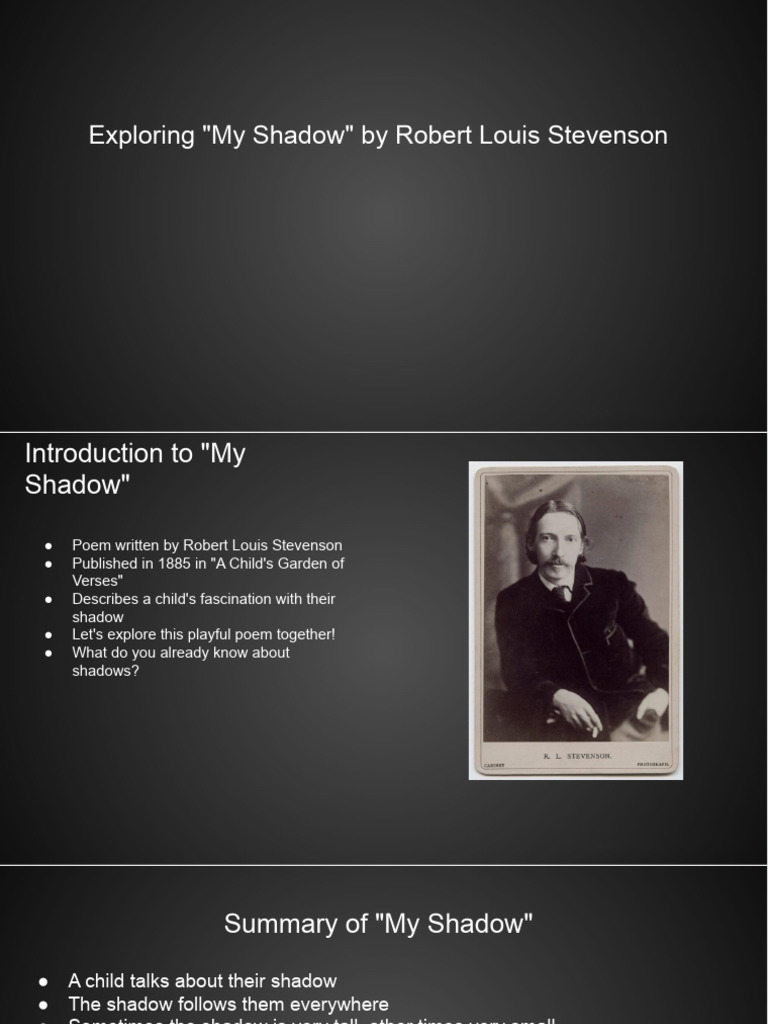 Poem - My Shadow Written by Robert Louis Steveson - 6th Grade | PDF ...