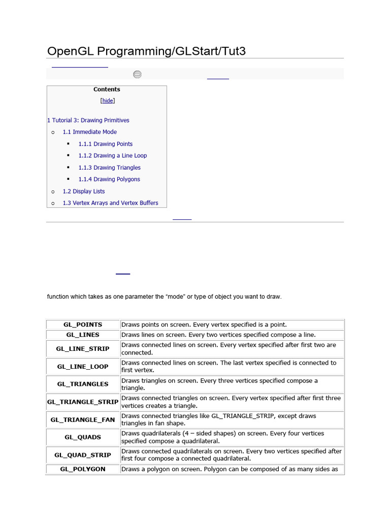 OpenGL Drawing Primitives Tutorial | PDF