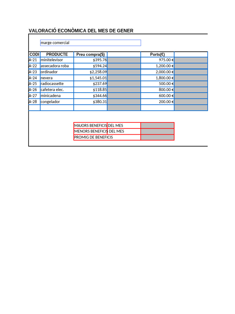 Excel Primer Examen | PDF