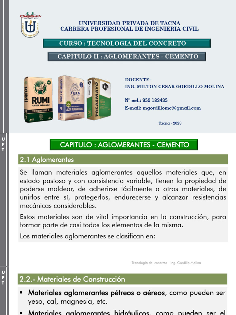 Cap. 2 El Cemento | PDF | Cemento | Hormigón