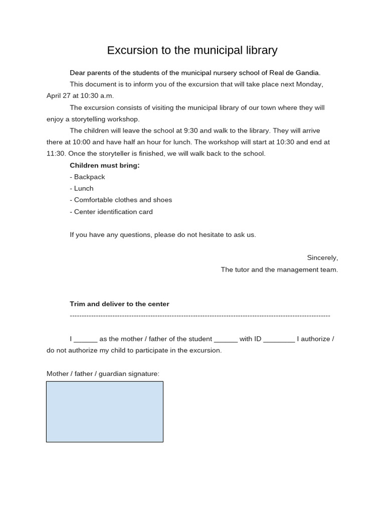 Organize An Excursion | PDF