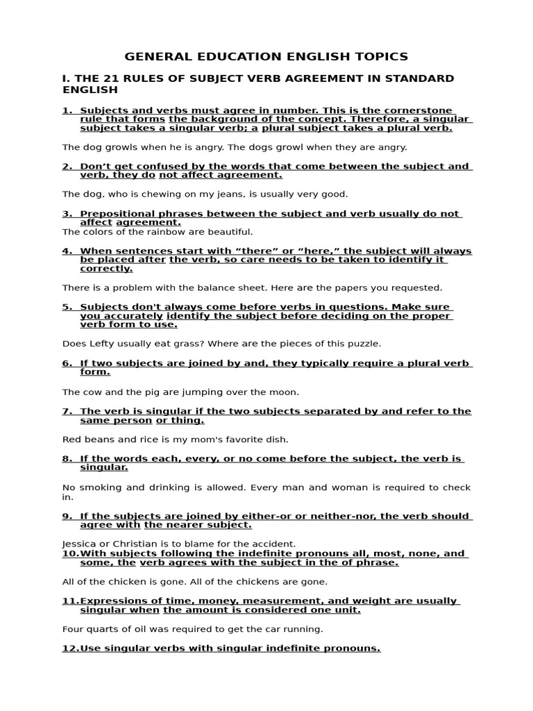 Handouts General Education English 1 | PDF | Pronoun | Grammatical Number