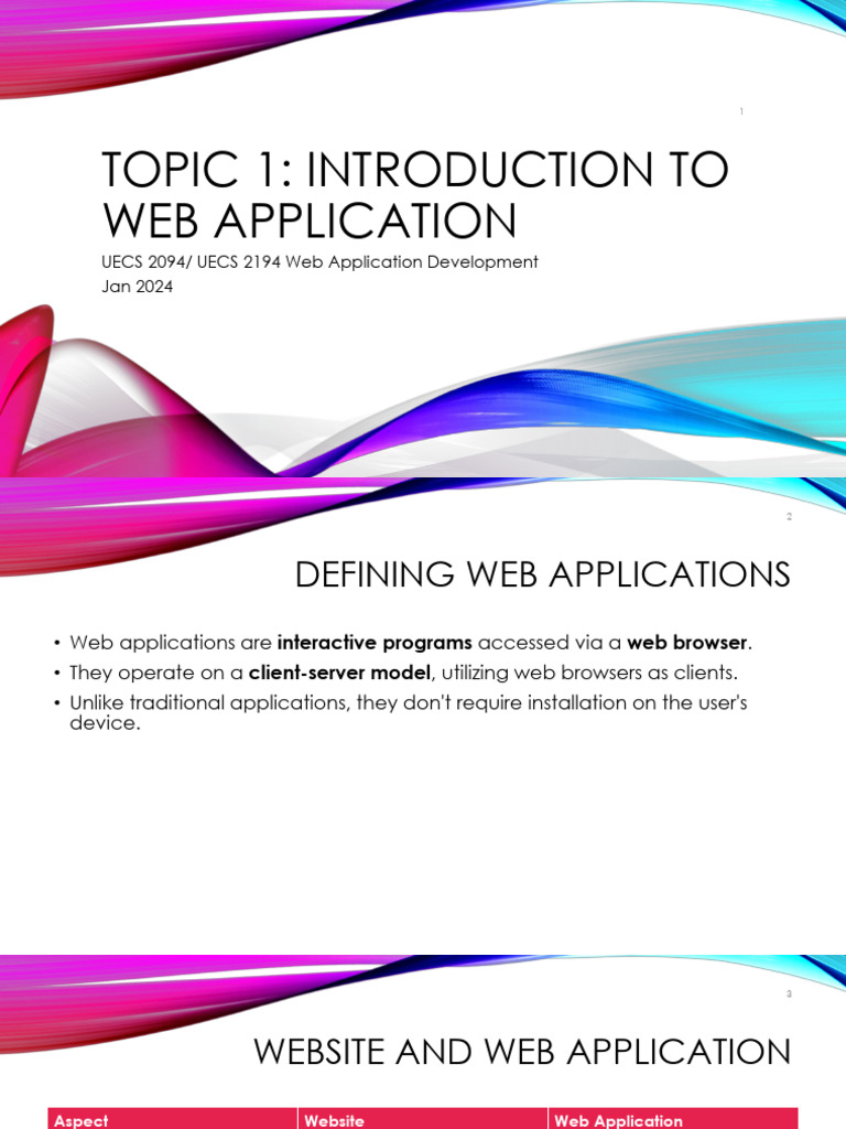 UECS2094 2194 - Topic 1 - Introduction To Web Application - Jan 2024 | PDF | World Wide Web ...