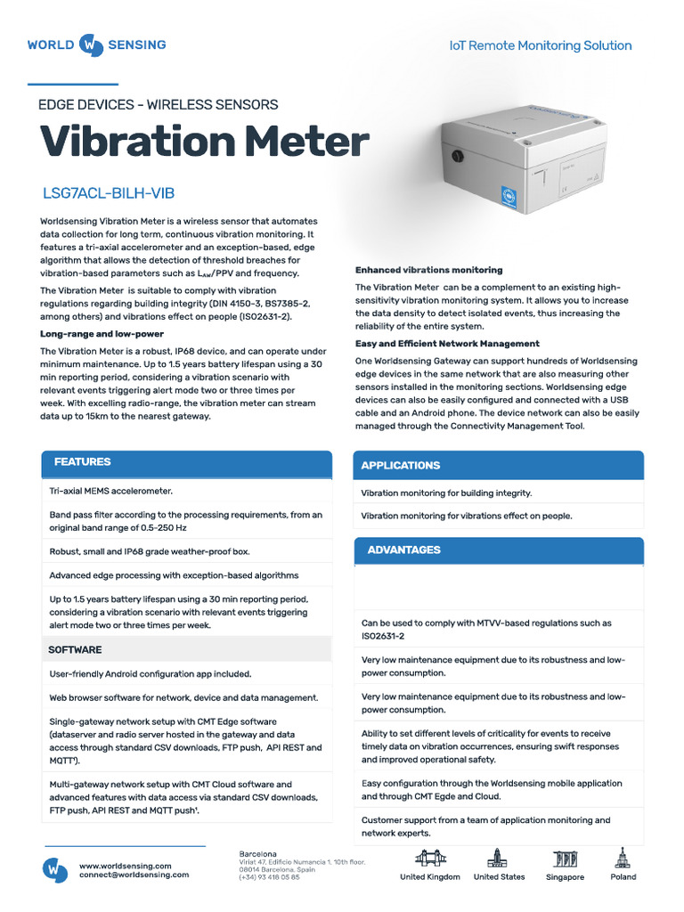 Datasheet VibrationMeter EN | PDF | Security Alarm | Accelerometer