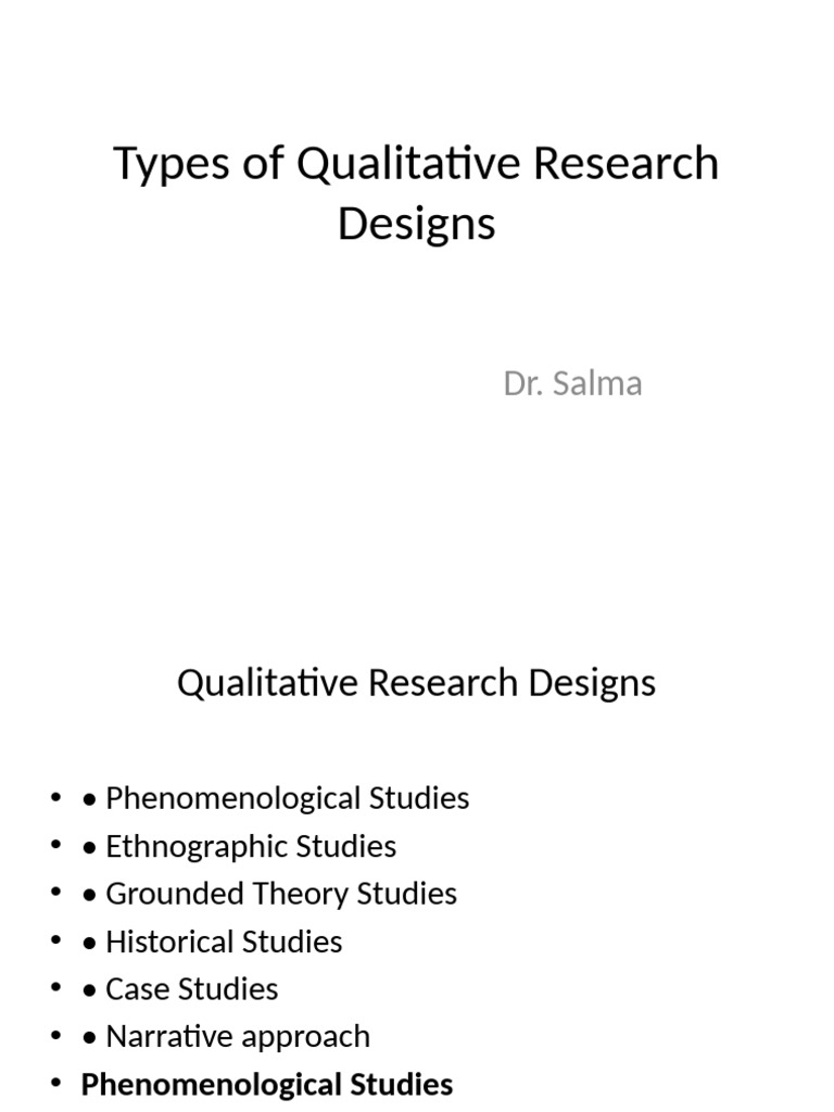 Types of Qualitative Research Designs | PDF | Ethnography | Qualitative Research